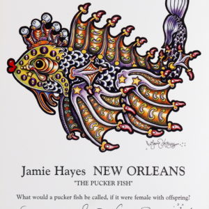 Pucker Fish on Blue Limited Edition Print | The Jamie Hayes Gallery