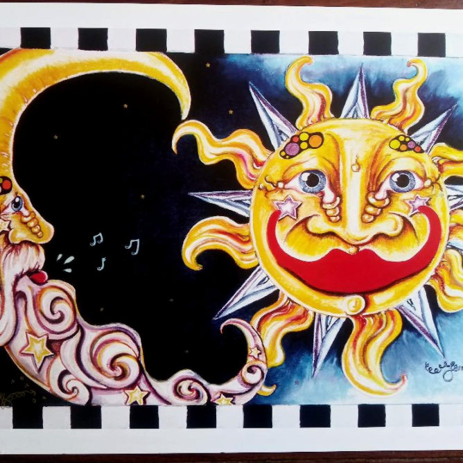 Smiling Sun and Singing Moon Embossed Print, signed | The Jamie Hayes ...